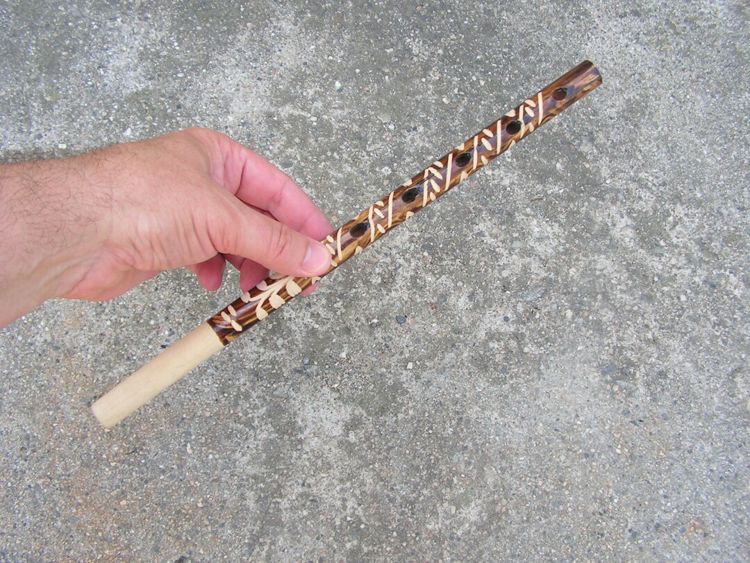 Vintage Brown Wooden Flute Whistle Flute Wood Five Holes Wooden Musical ...
