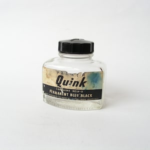 Parker Quink Bottle Bottle 1960s Ink Bottle Vintage Glass Bottle With ...