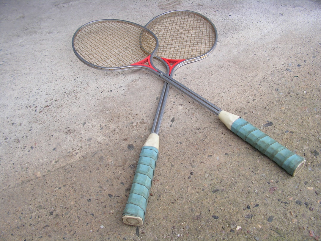 Vintage Tennis Rackets, Set of 2 Retro Tennis Rackets, Pair of Metal ...