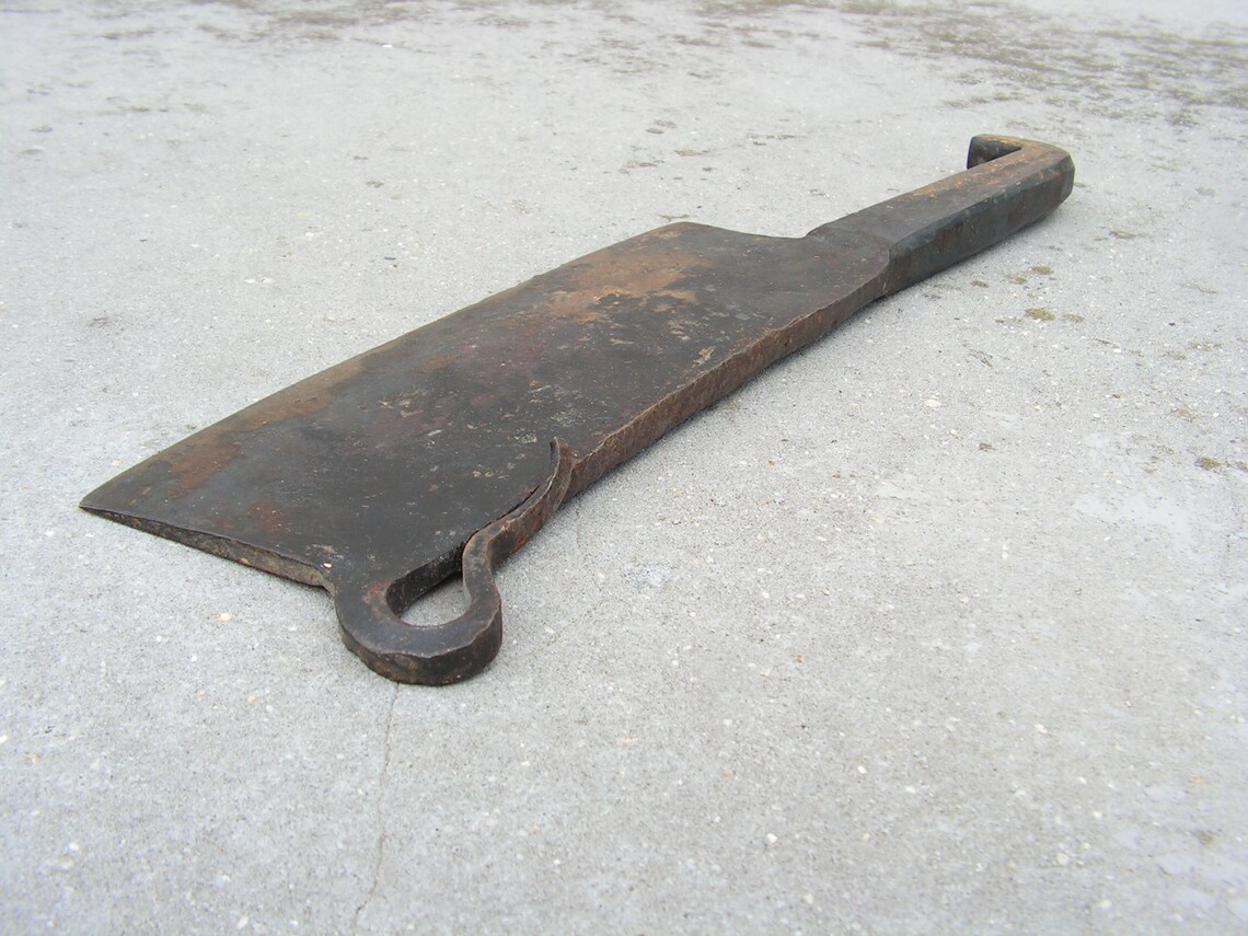 Primitive cleaver knife 1930s Meat chopper patina Vintage | Etsy