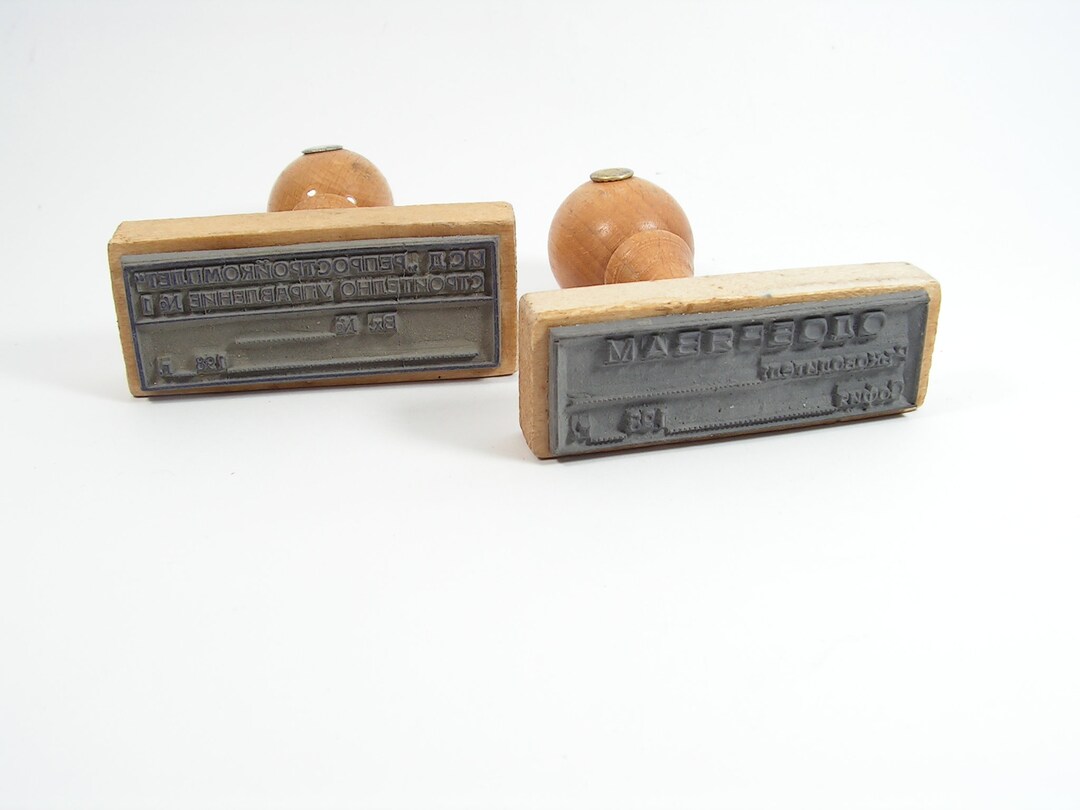 Pair Small Stamps 80s Company Stamps Vintage Rubber Stamps - Etsy