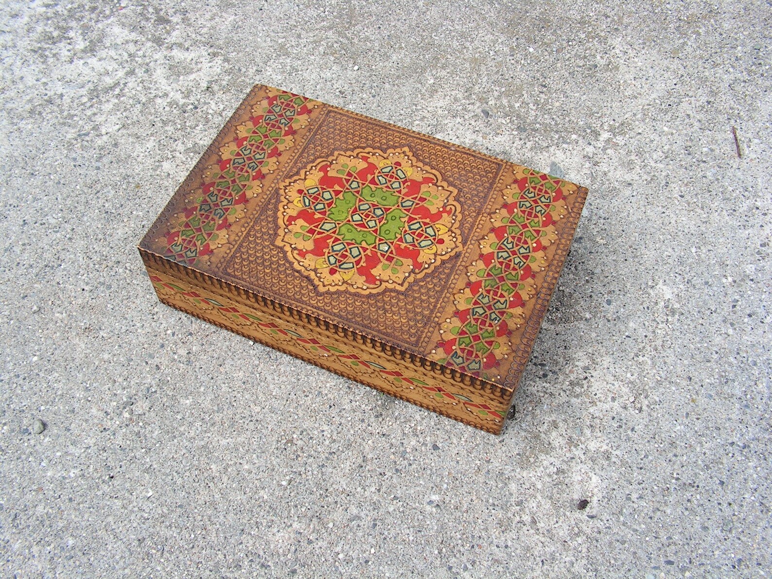 Vintage Big Wooden Pyrography Box 1973s Old Quadrangular | Etsy