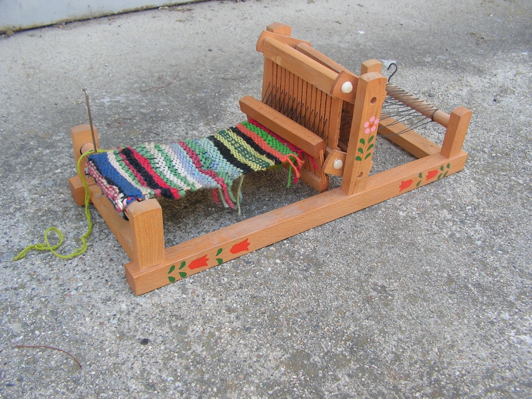 Vintage Wooden Weaving Loom Small Weaving Hand Painted Loom for ...