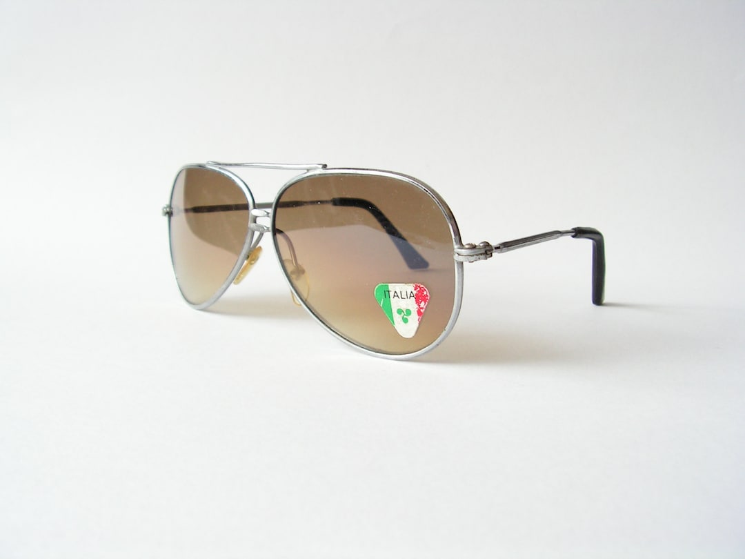 Retro Aviator Sunglasses Pilot Italian Glasses Men Brown Sunglasses ...