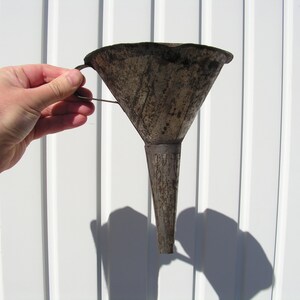 Antique Metal Funnel 1950s Large Rusty Funnel Vintage Utensil Kitchen ...