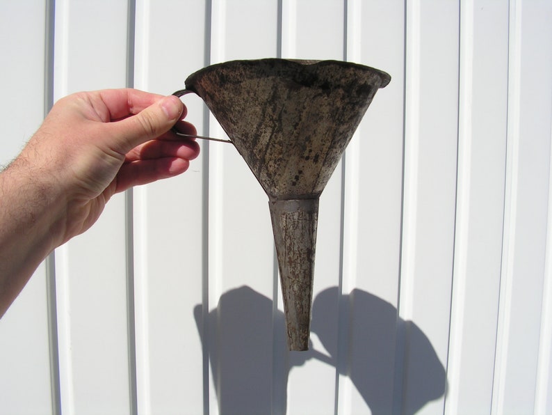 Antique Metal Funnel 1950s Large Rusty Funnel Vintage Utensil - Etsy