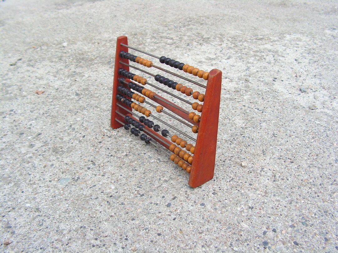 Antique Soviet Abacus Wooden Purple Yellow Balls Abacus Antique School ...