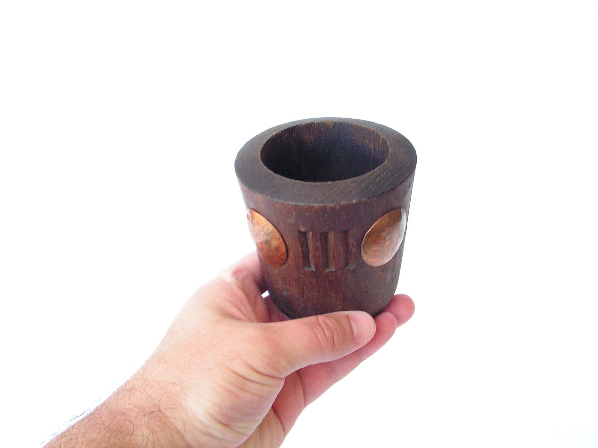 Vintage Wooden Cooper Pencil Holder 70s Hand Carved Pencil | Etsy