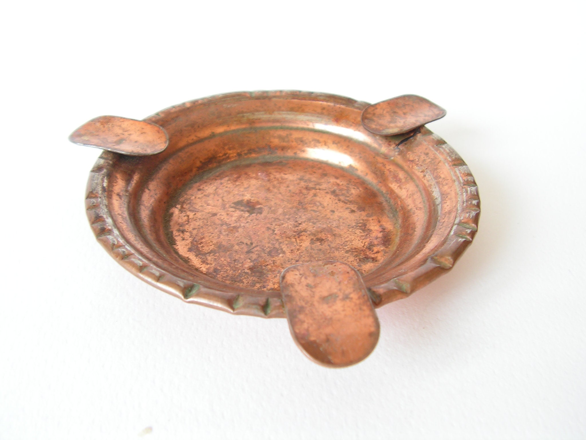 Vintage Copper Ashtray Retro Pocket Ashtray for Three | Etsy