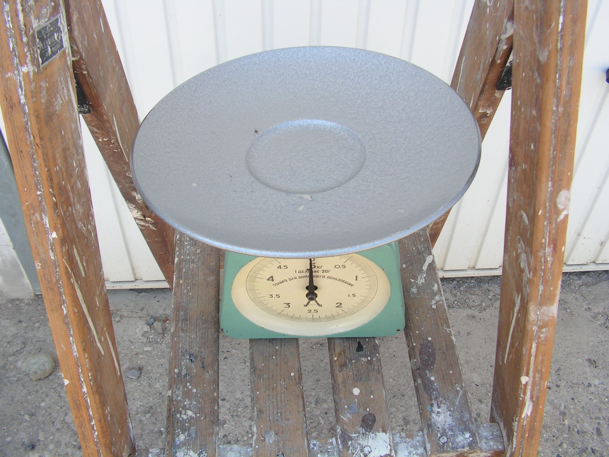 Working Metal Scale Retro Soviet Kitchen Scale Vintage Green Cooking ...