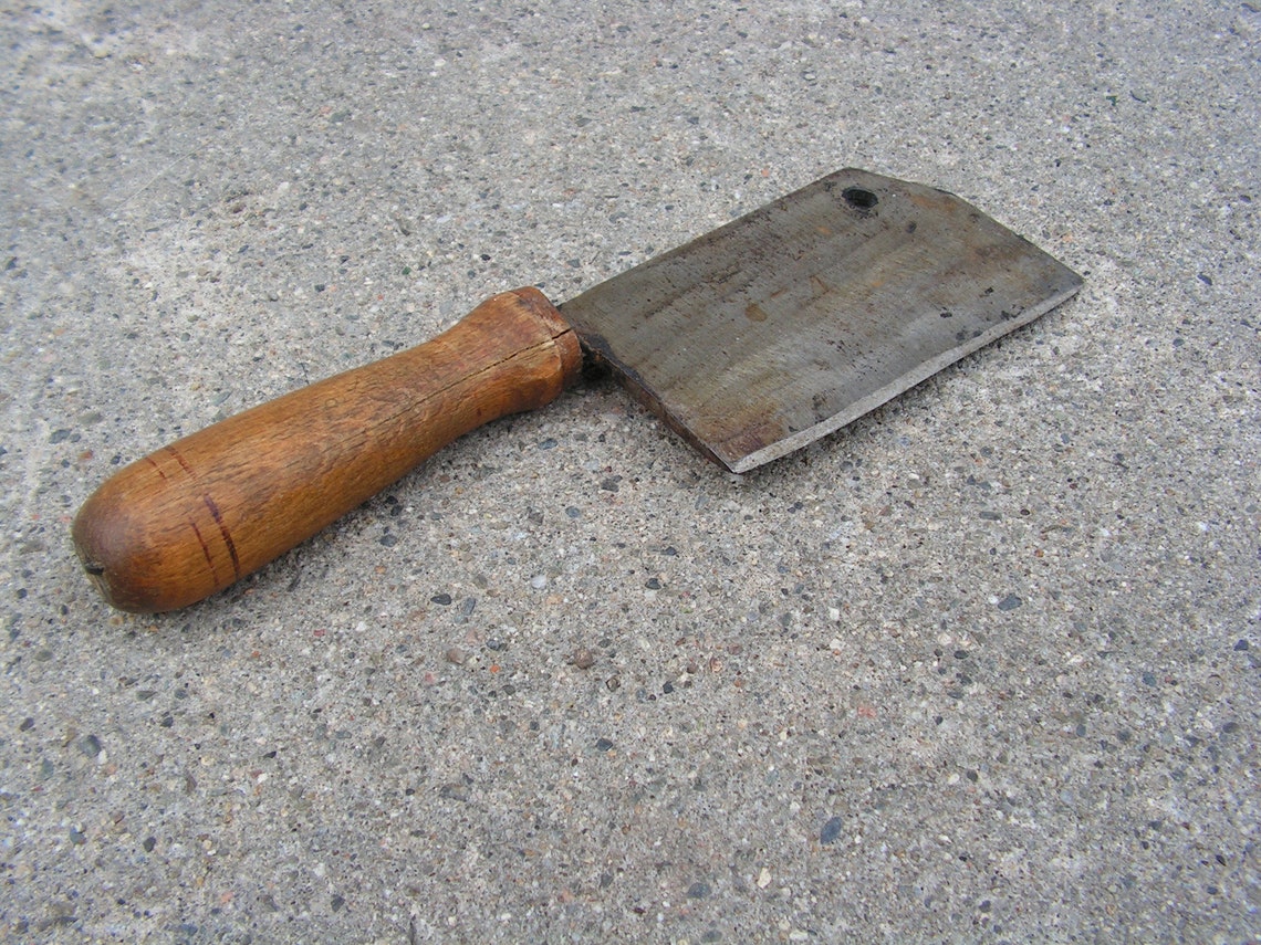 Vintage Cleaver Wooden Handle 50s Meat Chopper Sharpened Blade | Etsy