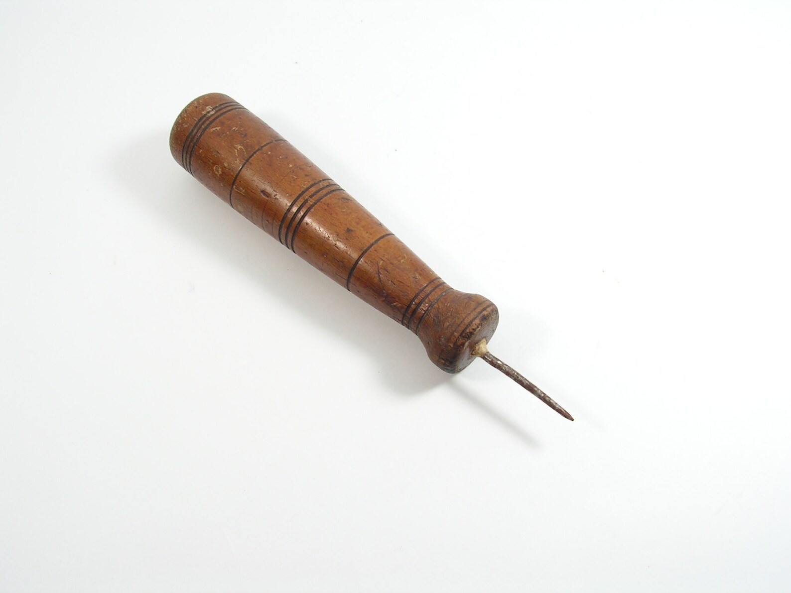Vintage Wooden Handled Awl 1950s Sewing Awl Primitive Tool Awl Wooden ...