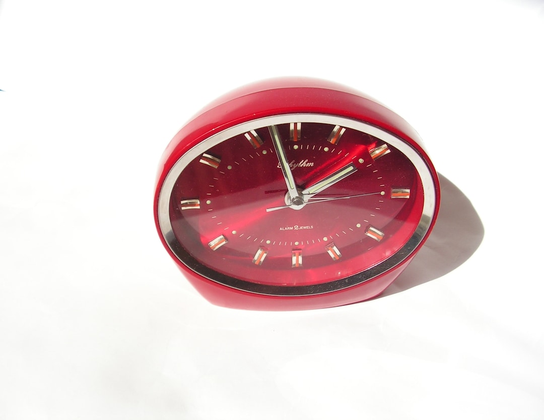 Rare Alarm Clock RHYTHM Working Japanese Alarm Clock Mechanical Alarm ...