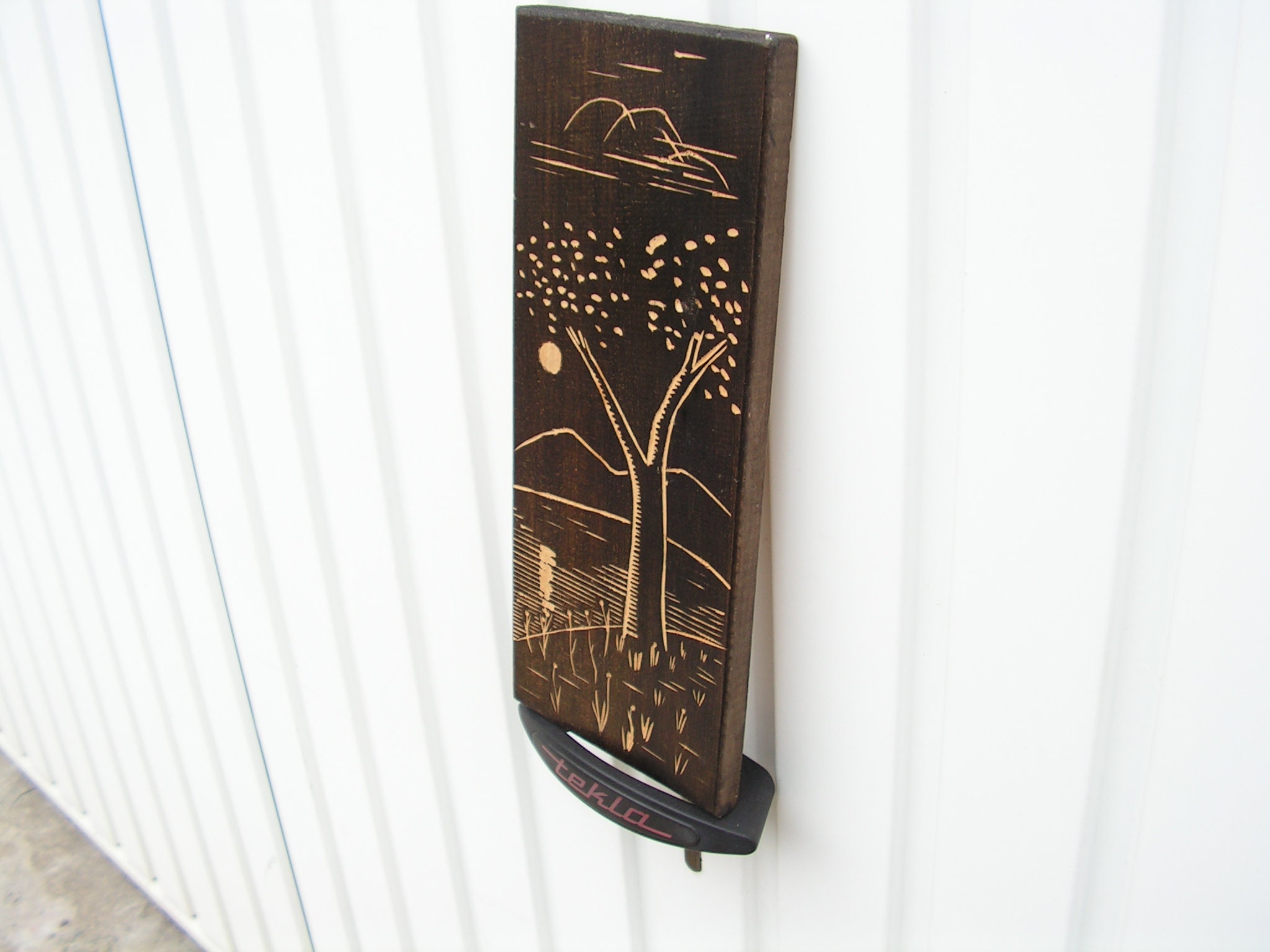 Vintage Wooden Wall Plaque Hand Carved Wooden Landscape Wood | Etsy