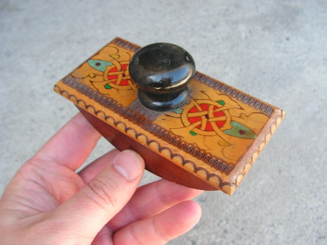 Vintage Desk Blotter, Wooden Blotter, Rocking Ink Blotter, Ink Dryer ...