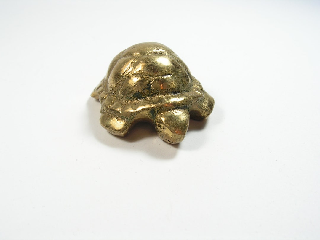 Antique Brass Little Turtle, Turtle Figurine, Small Metal Turtle, Metal ...