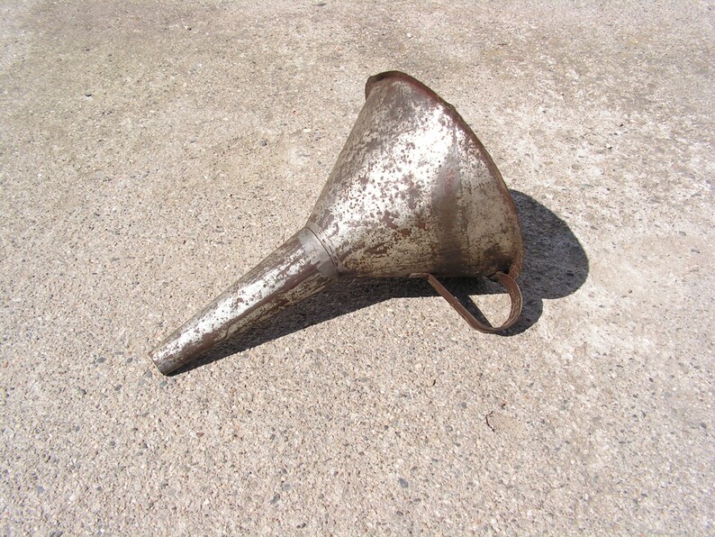 Antique Metal Funnel 1950s Large Rusty Funnel Vintage Utensil - Etsy