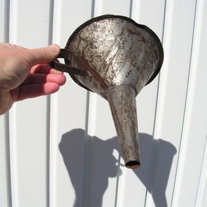 Antique Metal Funnel 1950s Large Rusty Funnel Vintage Utensil Kitchen ...