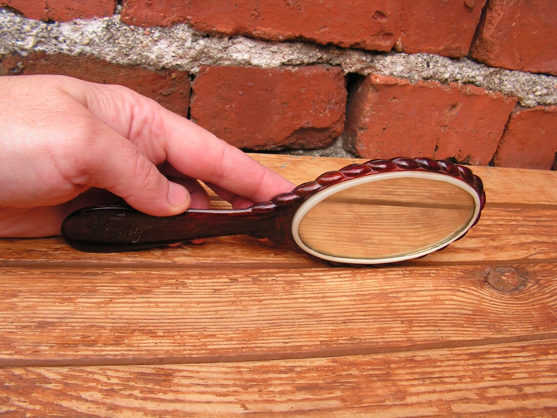 Vintage Brown Mirror VENUS Hand Mirror Retro Mirror Female Mirror With ...