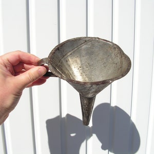 Antique Metal Funnel 1950s Large Rusty Funnel Vintage Utensil Kitchen ...