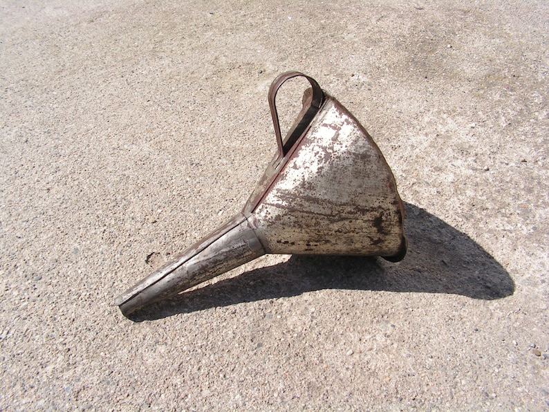 Antique Metal Funnel 1950s Large Rusty Funnel Vintage Utensil - Etsy