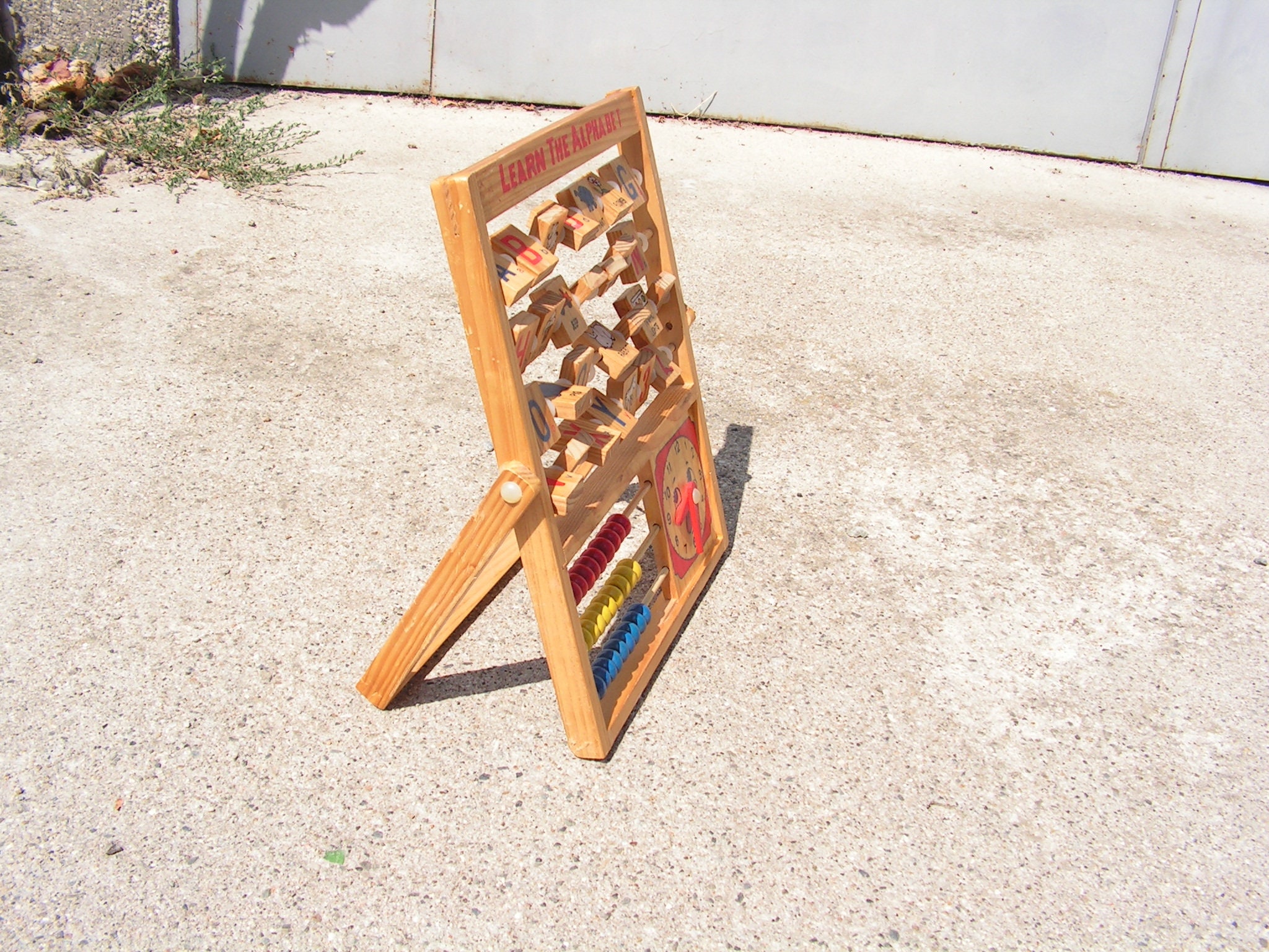 Wooden Abacus With Clock Vintage Abacus English Alphabet Office Decor ...