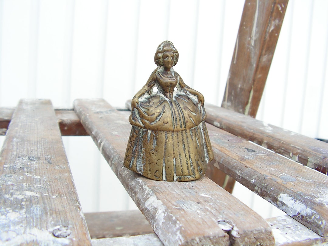Antique Brass Bell Lady Wonderful Solid Bell Woman Old Patina Bronze ...