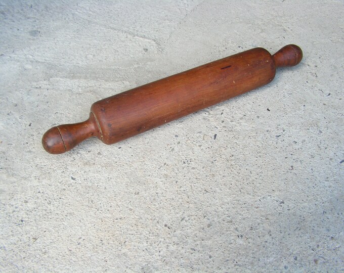 Antique Rolling Pin Red Brown Solid Wooden Massive Rolling Pin Medium ...