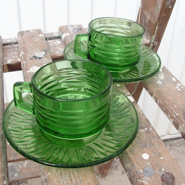 Green Glass Cups - Etsy