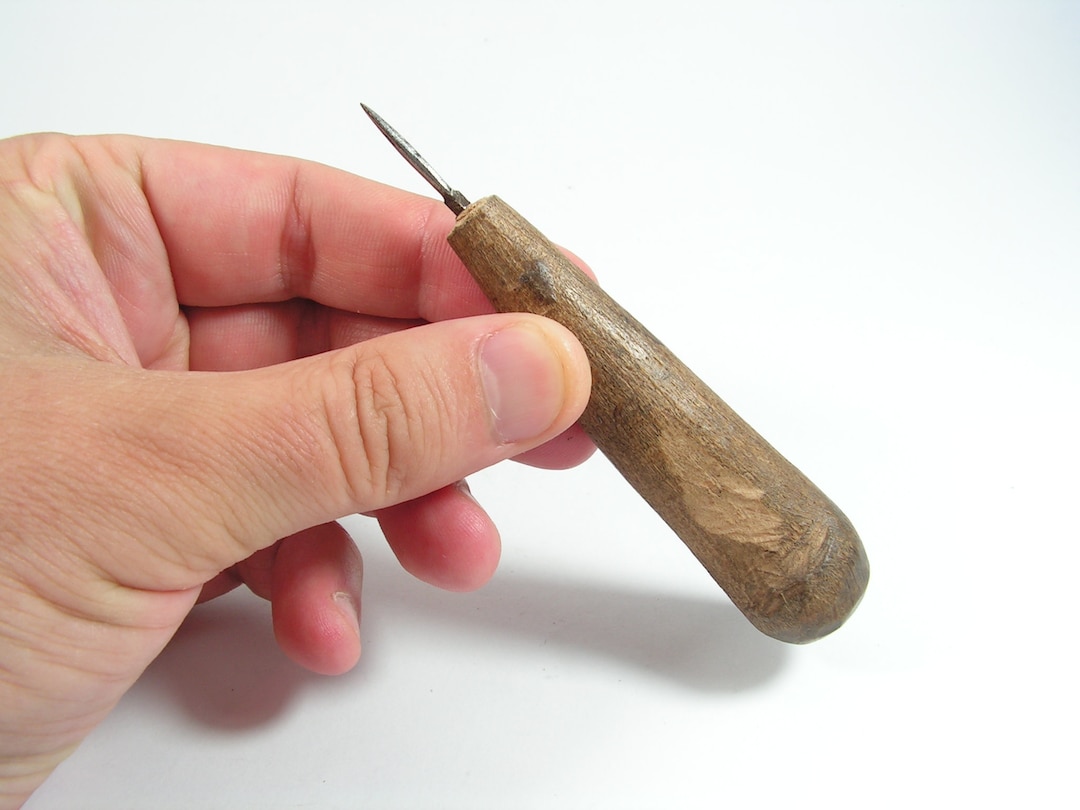 Vintage Wooden Handled Awl 30s Sewing Awl Primitive Tool Awl Patina ...