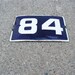 Vintage Blue and White Enamel House Number 84, Porcelain Sign, Number ...