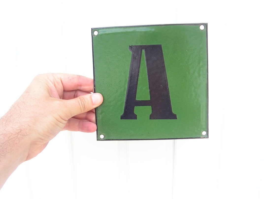 Gree Sign A, Vintage Enamel Porcelain Sign, Square Enamel Plate ...