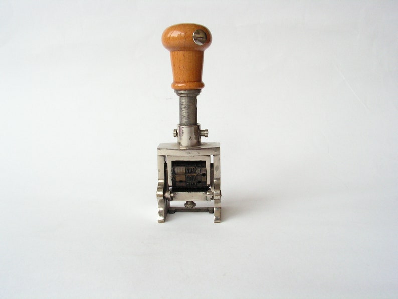 Vintage Date Stamp Wooden Handle Office Stamp Old Stamp Stamp Dater ...