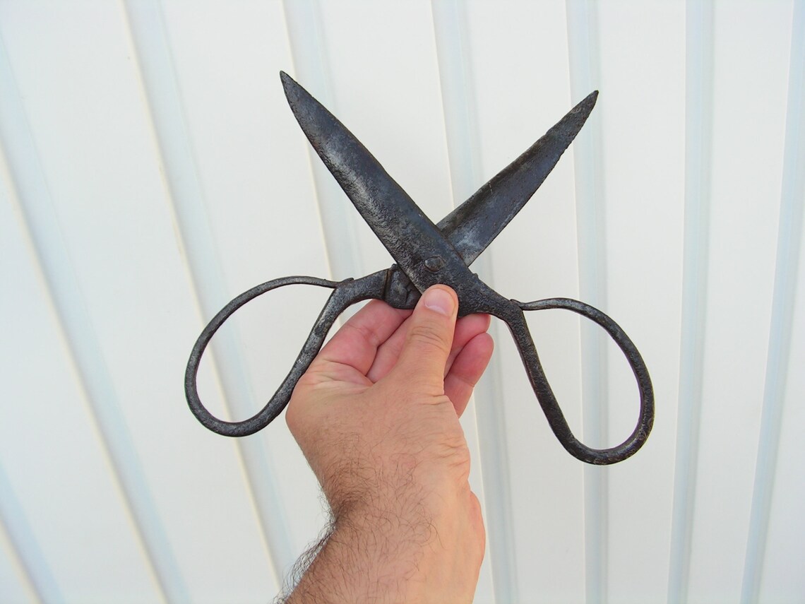 Antique Black Scissors 1800s Primitive Hand-forged Scissors - Etsy