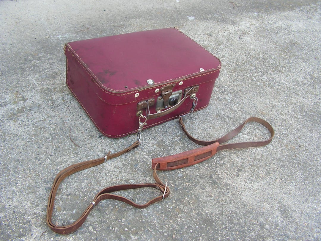 Antique Small Suitcase 1950s Child Lovely Suitcase Old Red Suitcase ...