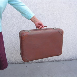 German Cardboard Suitcase Antique Suitcase Old Brown Suitcase Travel ...