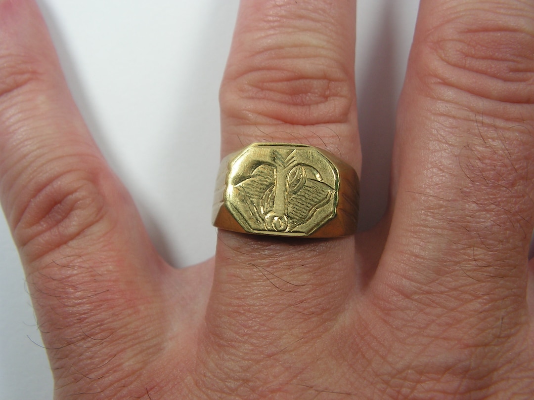 Mens Ring Solid Brass Ring Big Men's Ring Massive Brass Ring Handmade ...