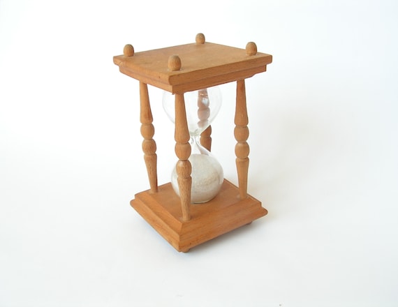 Vintage Hourglass 1970s Wooden Glass Hourglass Hourglass 6.3 | Etsy