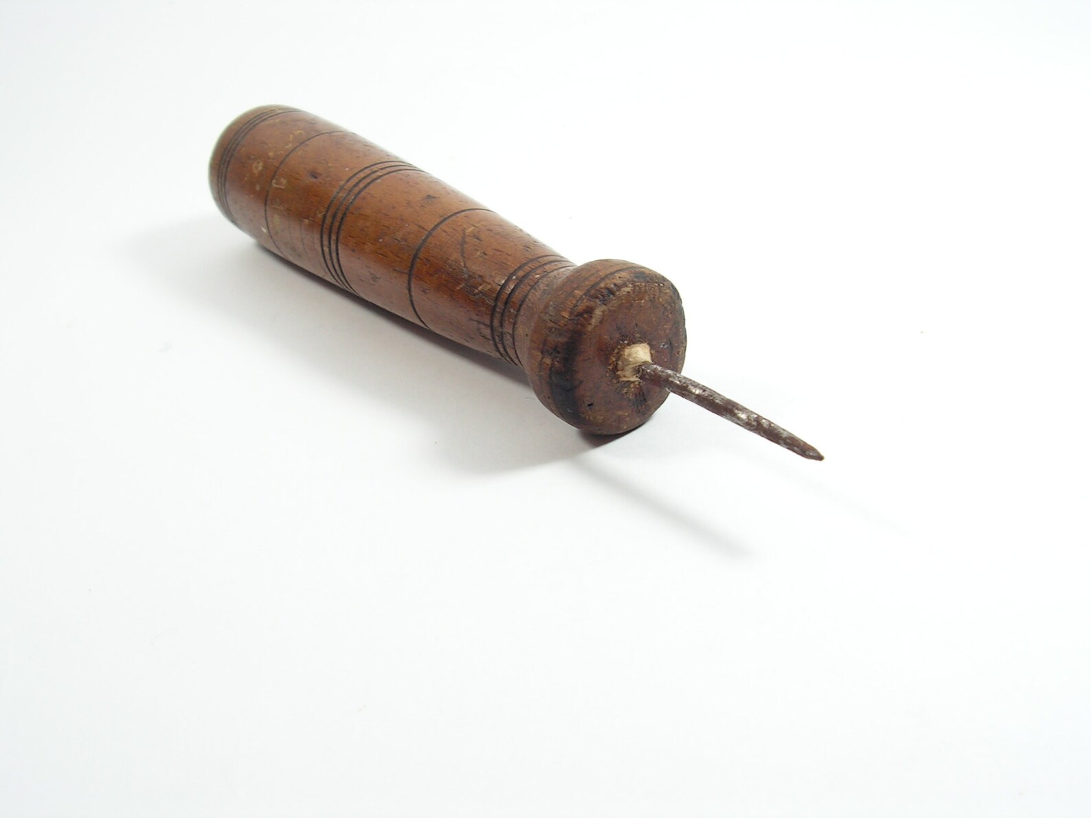 Vintage Wooden Handled Awl 1950s Sewing Awl Primitive Tool Awl Wooden ...