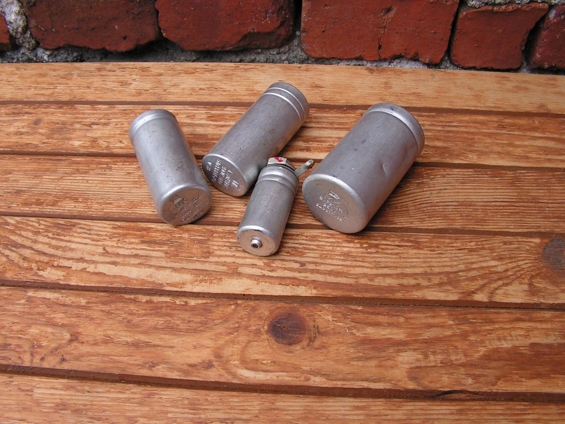 Set of 4 Old Capacitors Steampunk Supplies Vintage Big | Etsy