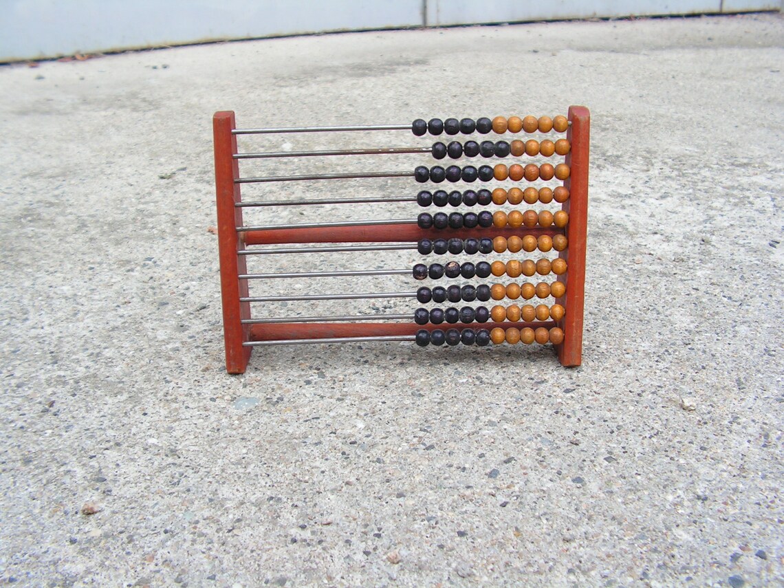 Antique Soviet Abacus Wooden Purple Yellow Balls Abacus Antique School ...