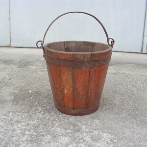 Antique Wooden Bucket for Water Wood Massive Bucket With Handle ...