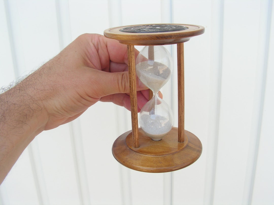 Vintage Hourglass Bulgaria Wooden Cooper Hourglass Hourglass Sand Timer ...