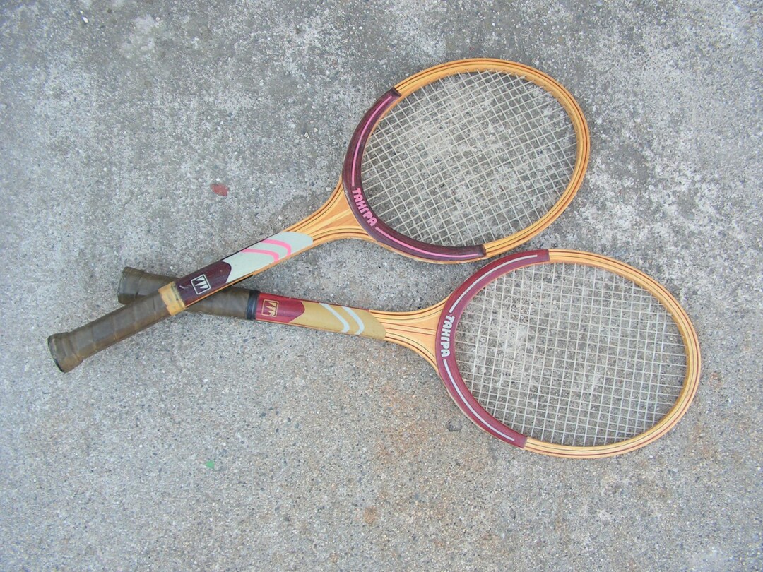 Vintage Wooden Tennis Rackets 1980s Bulgaria, Set of 2 Retro Tennis ...