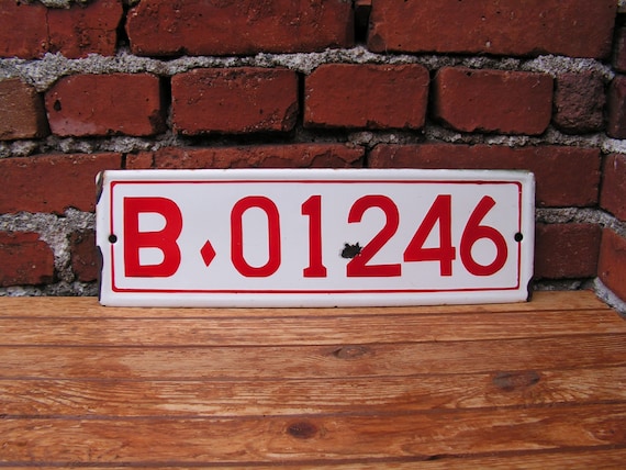 Wall Hangings Vintage Military License Enamel Plate Army Registration ...