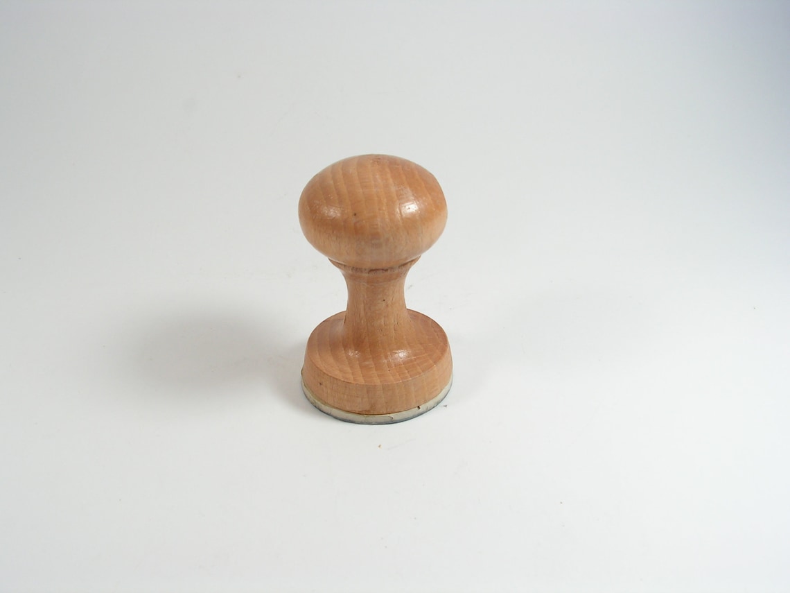 Vintage Rubber Stamp Small Round Wood Stamp Wooden Handle | Etsy