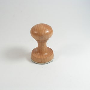 Vintage Rubber Stamp, Small Round Wood Stamp, Wooden Handle Stamp ...