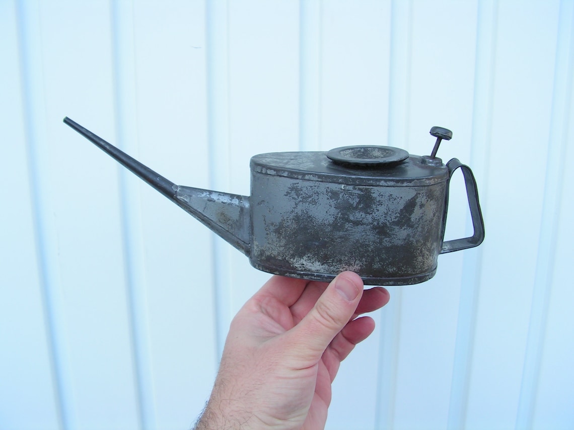 Vintage Pump Oil Can Oil Tin Long Spout Oil Can Antique - Etsy