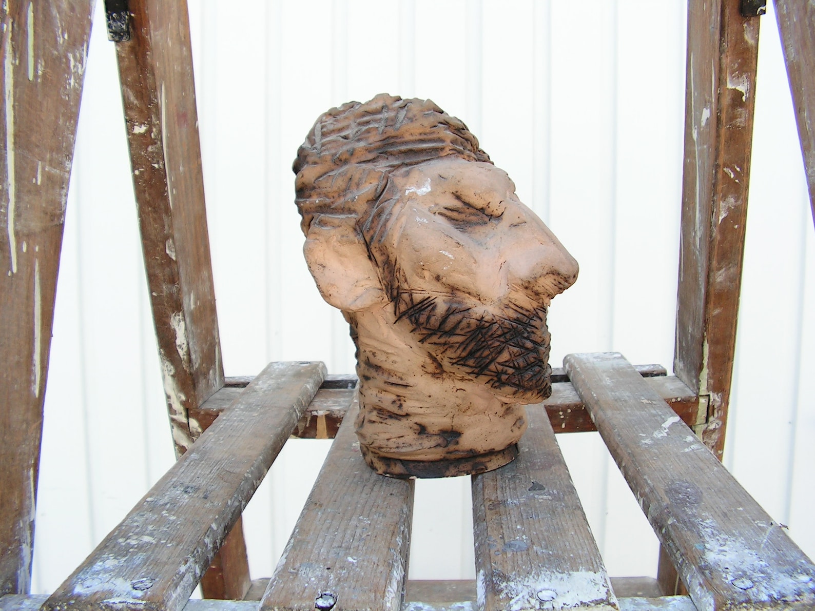 Horror Head, Vintage Clay Head Man, Head Art Ceramics Sculpture, Clay ...