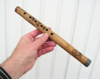 Vintage Brown Wooden Flute Whistle Flute Wood Five Holes Wooden Musical ...